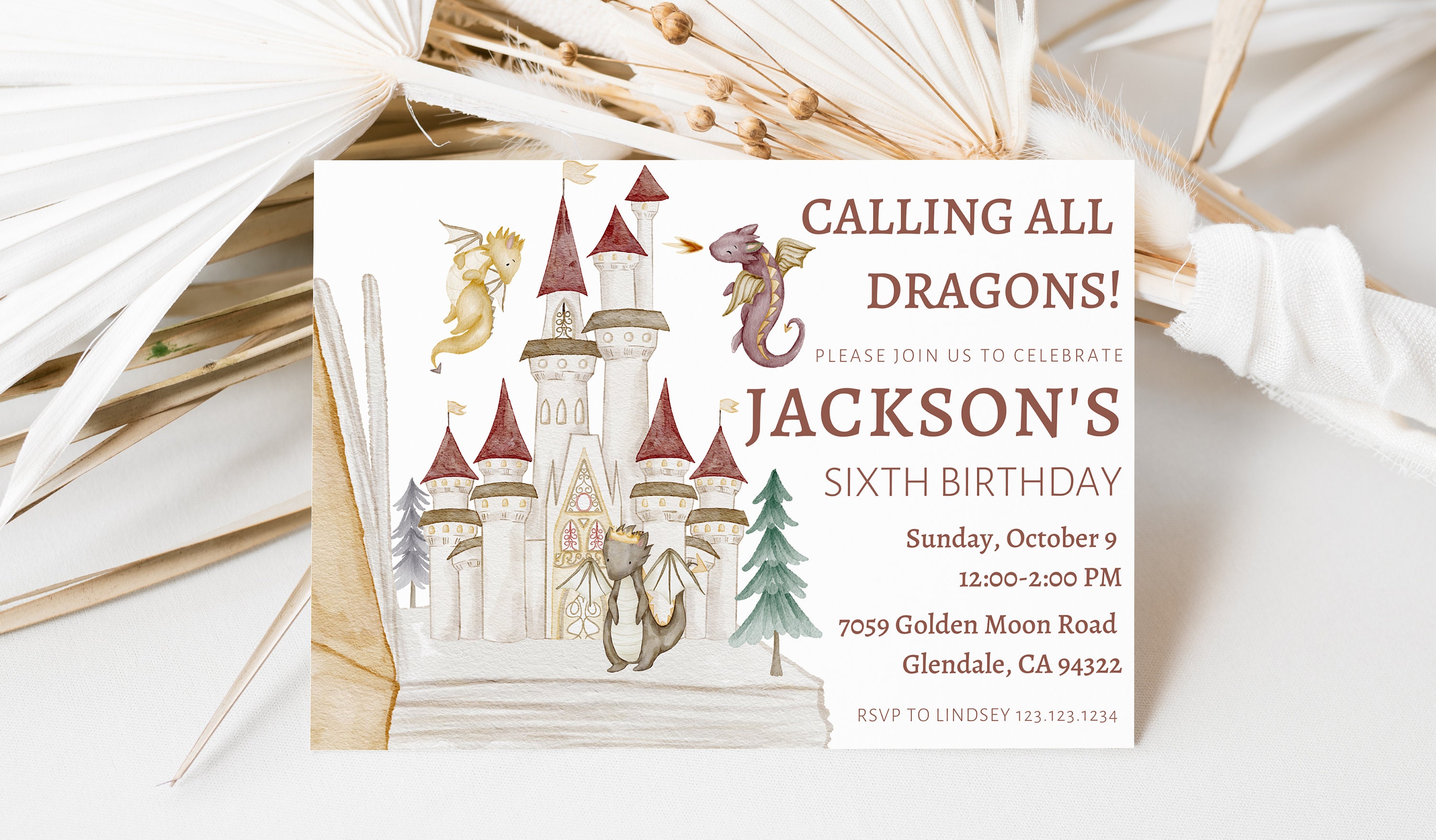 Dragon Invitation Dragon Castle Invitation Dragons Invite - Etsy