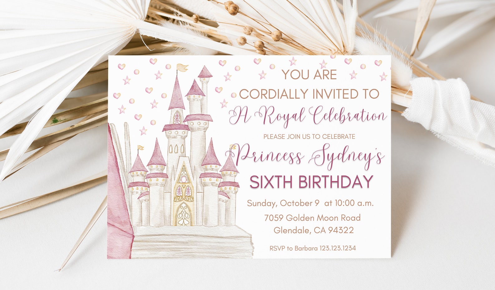 Princess Invitation / Princess / Castle / Printable / Printed / Digital ...