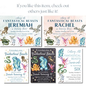 Mythical Creatures Invitation, Fantastic Beasts Invitation, Magical ...