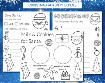 Letter to Santa Printable Christmas Coloring Page - Etsy