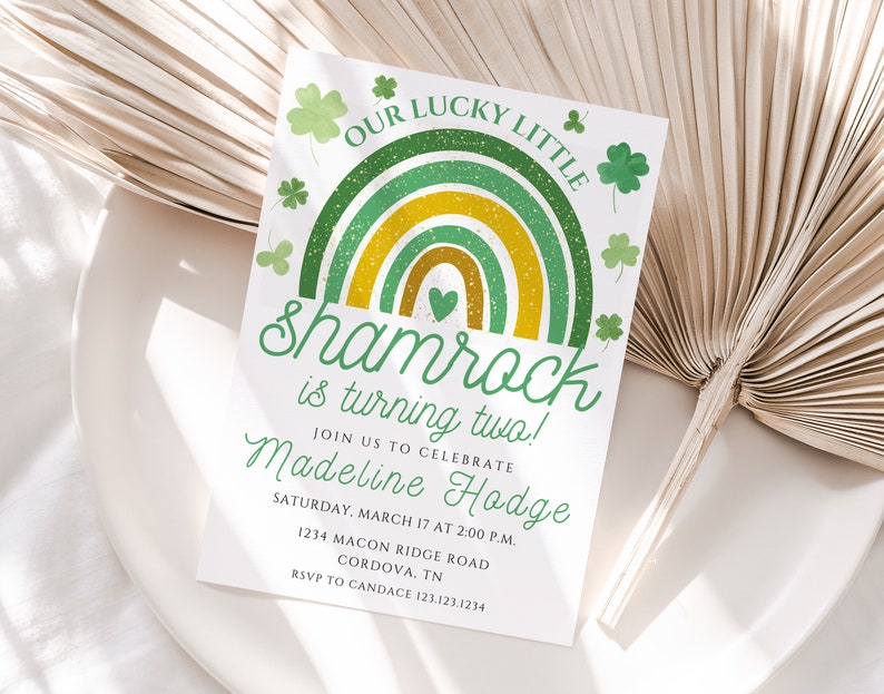 Shamrock Invitation, Clover Invitation, St. Patricks Invitation ...