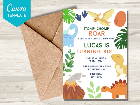 Dinosaur Invite Dinosaur Party Dinosaur Birthday - Etsy