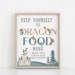 Dragon Food Sign, Dragon Themed Shower, Dragon Baby Shower, Dragon ...