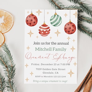 Ornament Exchange Invitation, Ornament Swap Party, Ornament Christmas ...