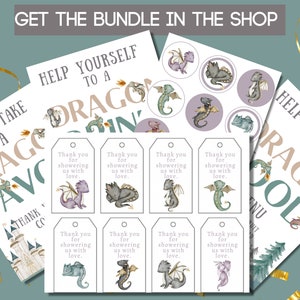 Dragon Food Sign, Dragon Themed Shower, Dragon Baby Shower, Dragon ...
