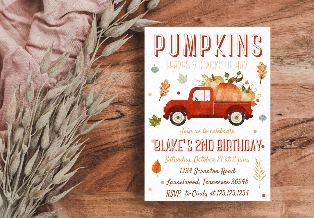 Fall Birthday Invitation, Fall Birthday Invite, Fall Birthday Party ...