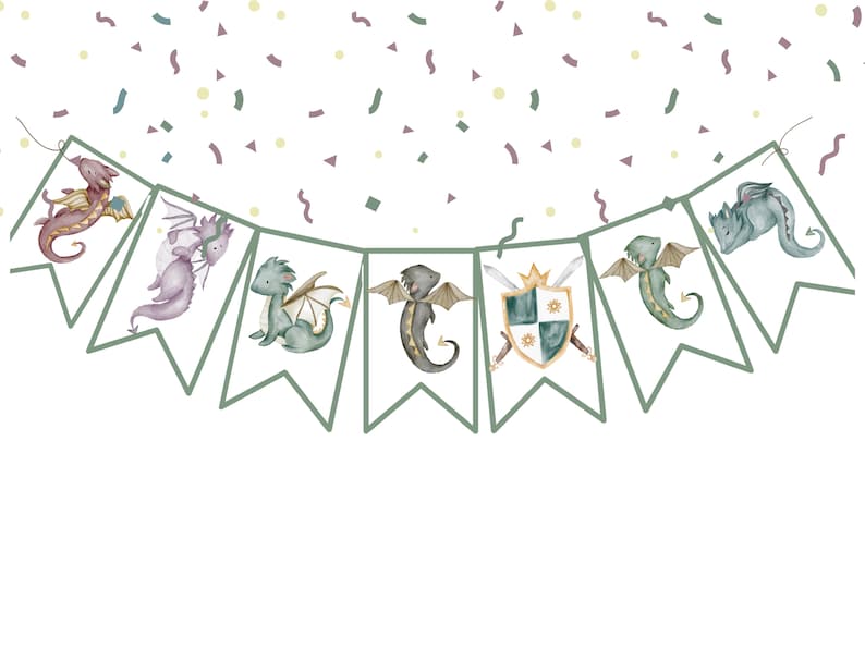 Dragon Party Banner Dragon Party Decoration Dragon Birthday - Etsy