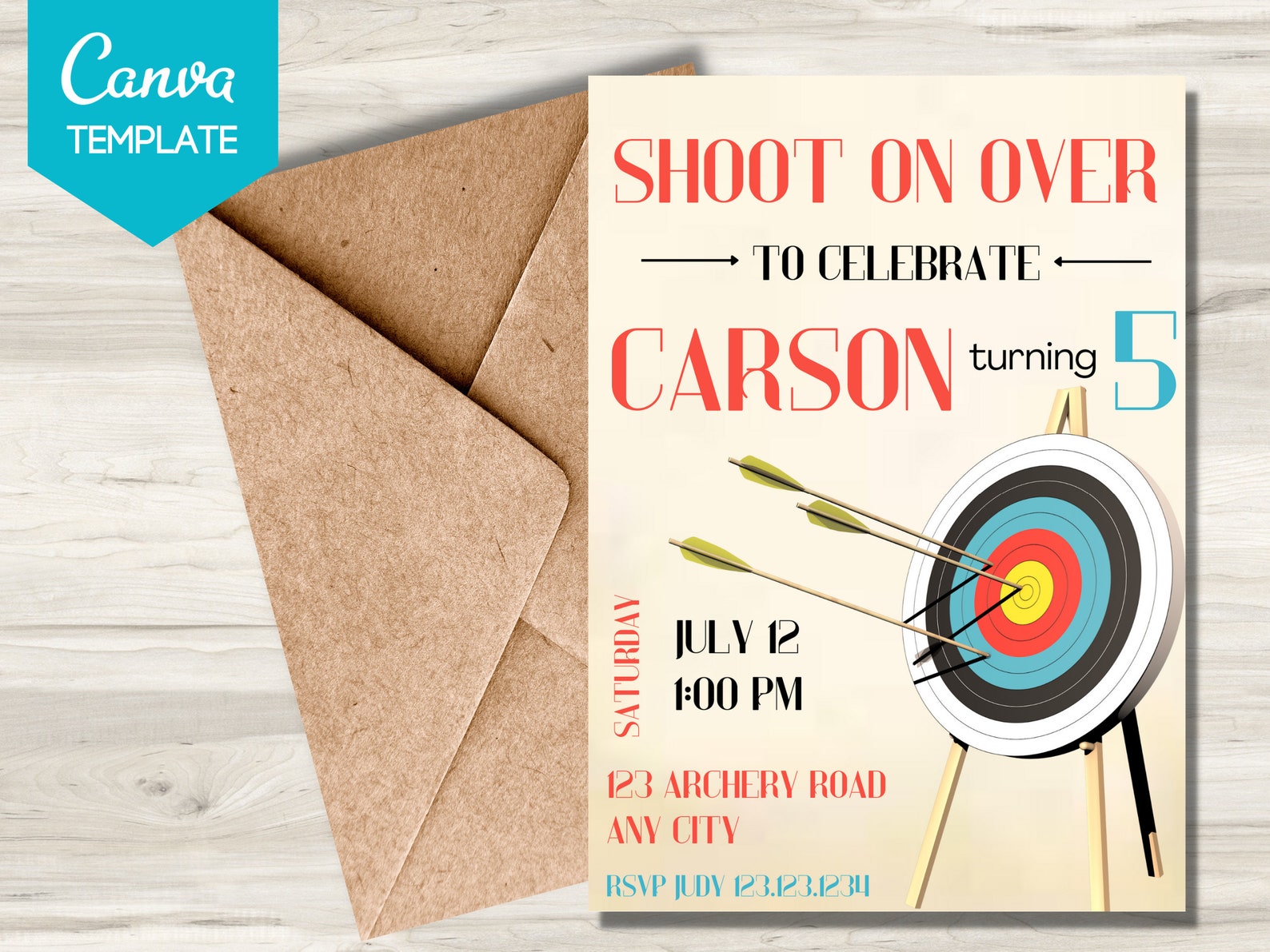 Archery Invite Archery Invitation Personalized Archery - Etsy