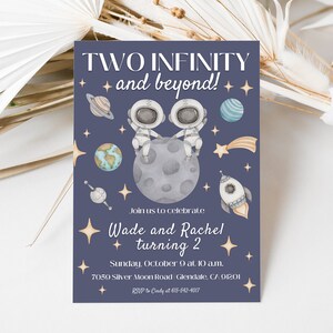 Two Infinity and Beyond Invitation, Astronaut Invitation, Outer Space ...