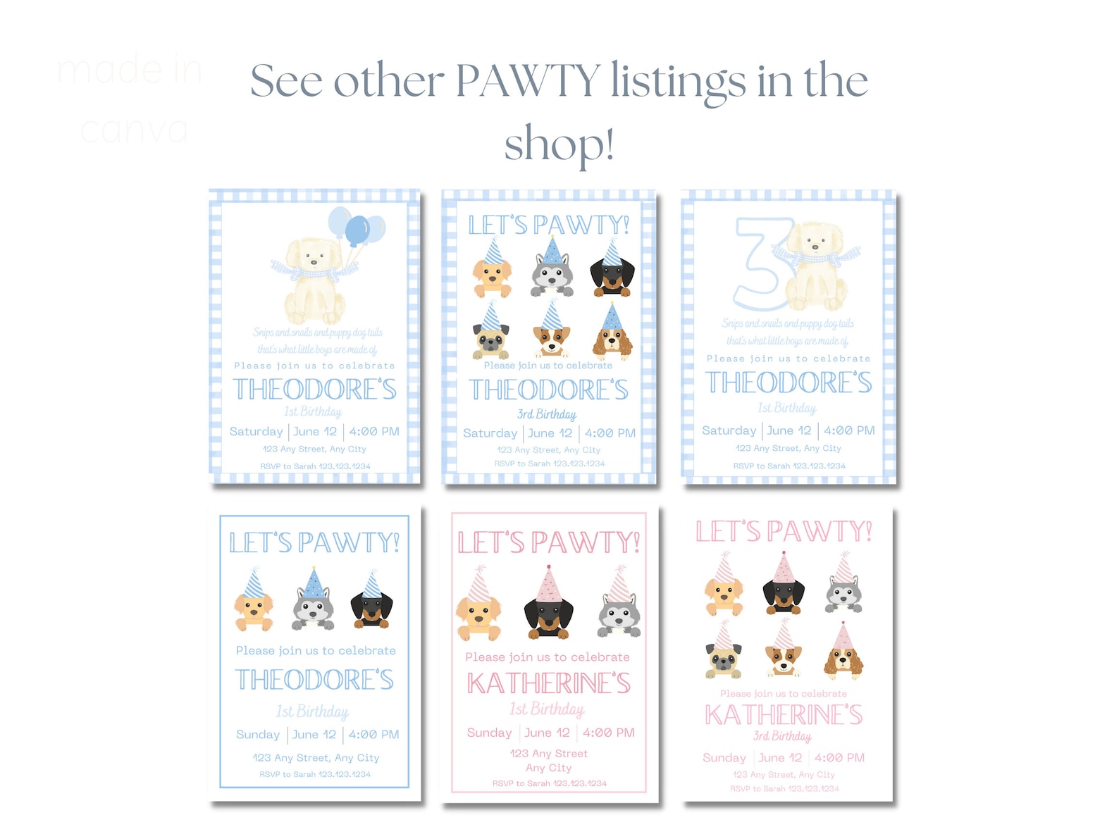 INSTANT DOWNLOAD Adopt A Puppy Sign, Printable, Dog Birthday Party ...