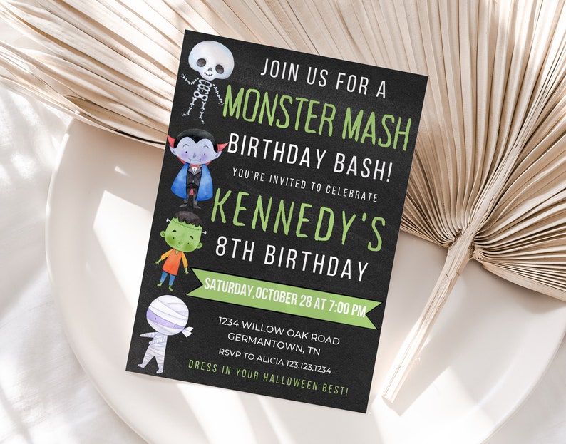 Halloween Invitation, Halloween Birthday Invitation, Halloween Party ...