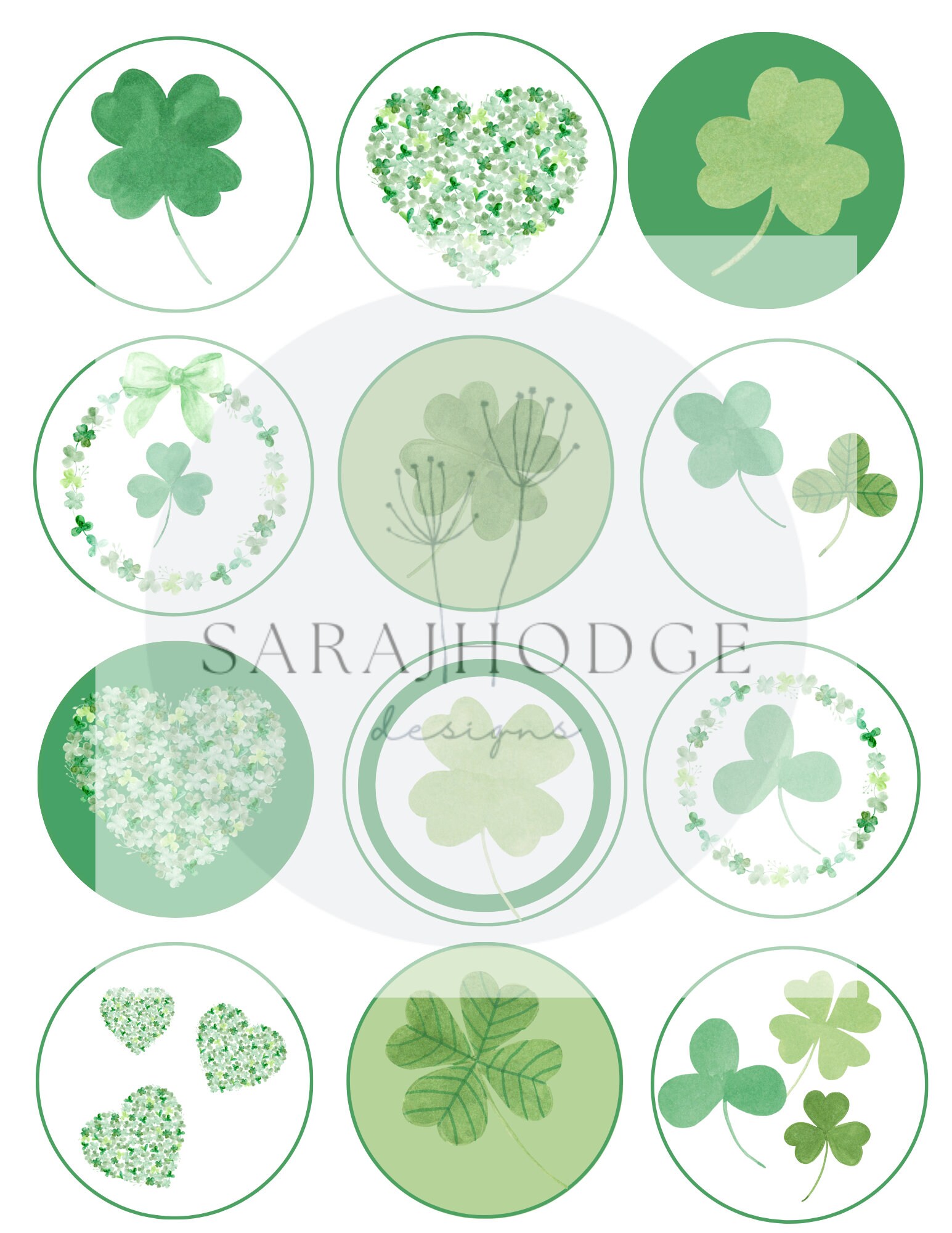 INSTANT DOWNLOAD Shamrock Cupcake Topper, Clover Cupcake Toppers, St ...