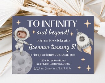 Space Birthday Party Invitation Outer Space Birthday - Etsy