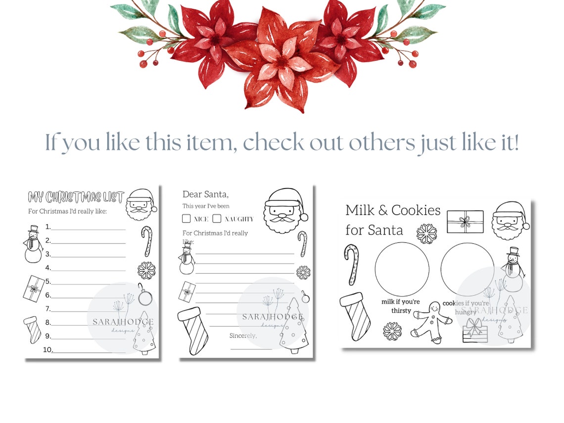 Letter to Santa Coloring Page, Christmas List Coloring Sheet, Printable ...