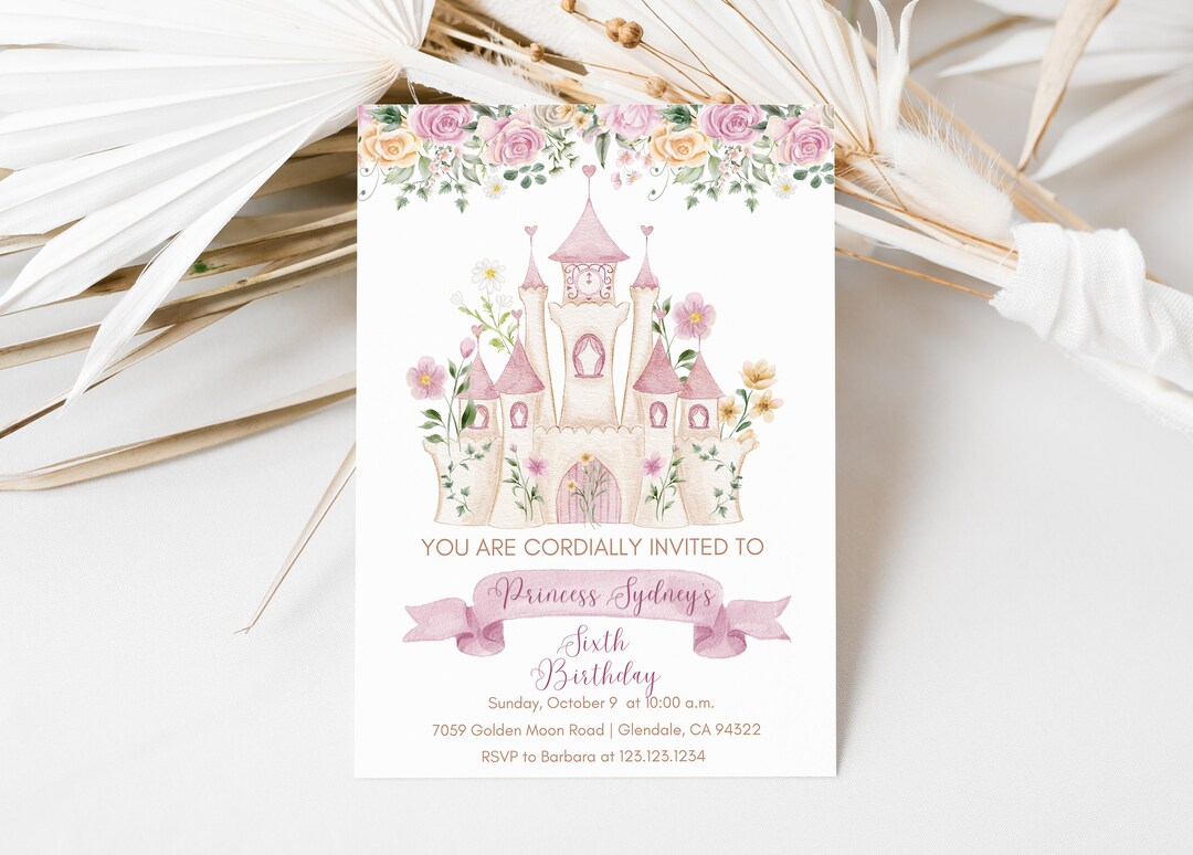 Princess Invitation / Princess / Castle / Printable / Printed / Digital ...
