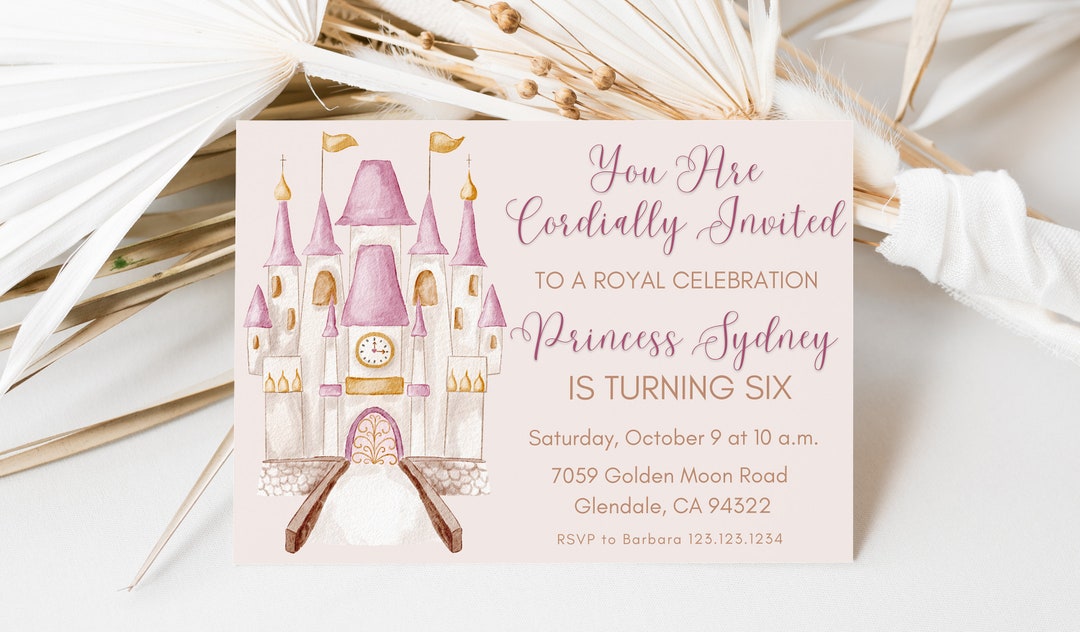 Princess Invitation / Princess / Castle / Printable / Printed / Digital ...