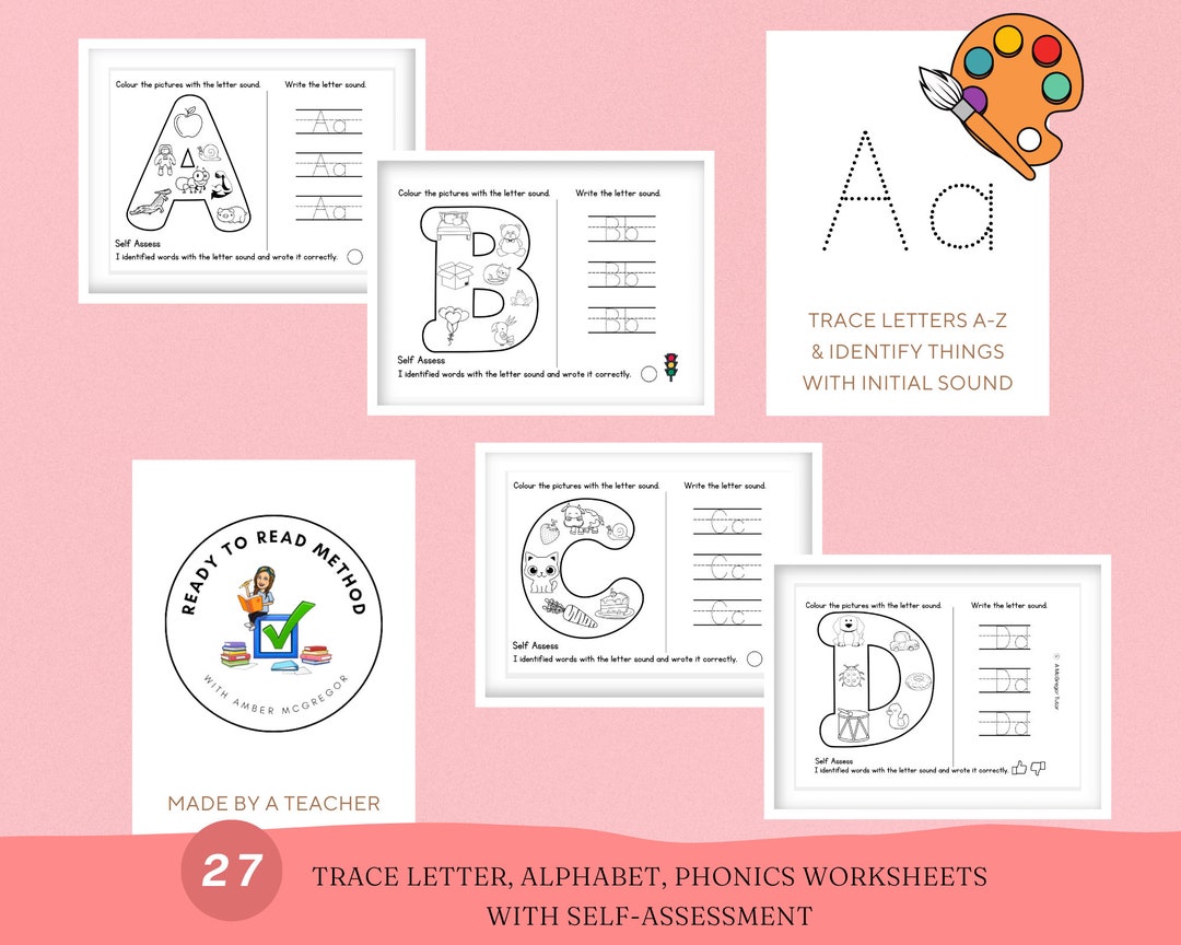 26 Printable Alphabet Letter Sounds Worksheets preschool - Etsy