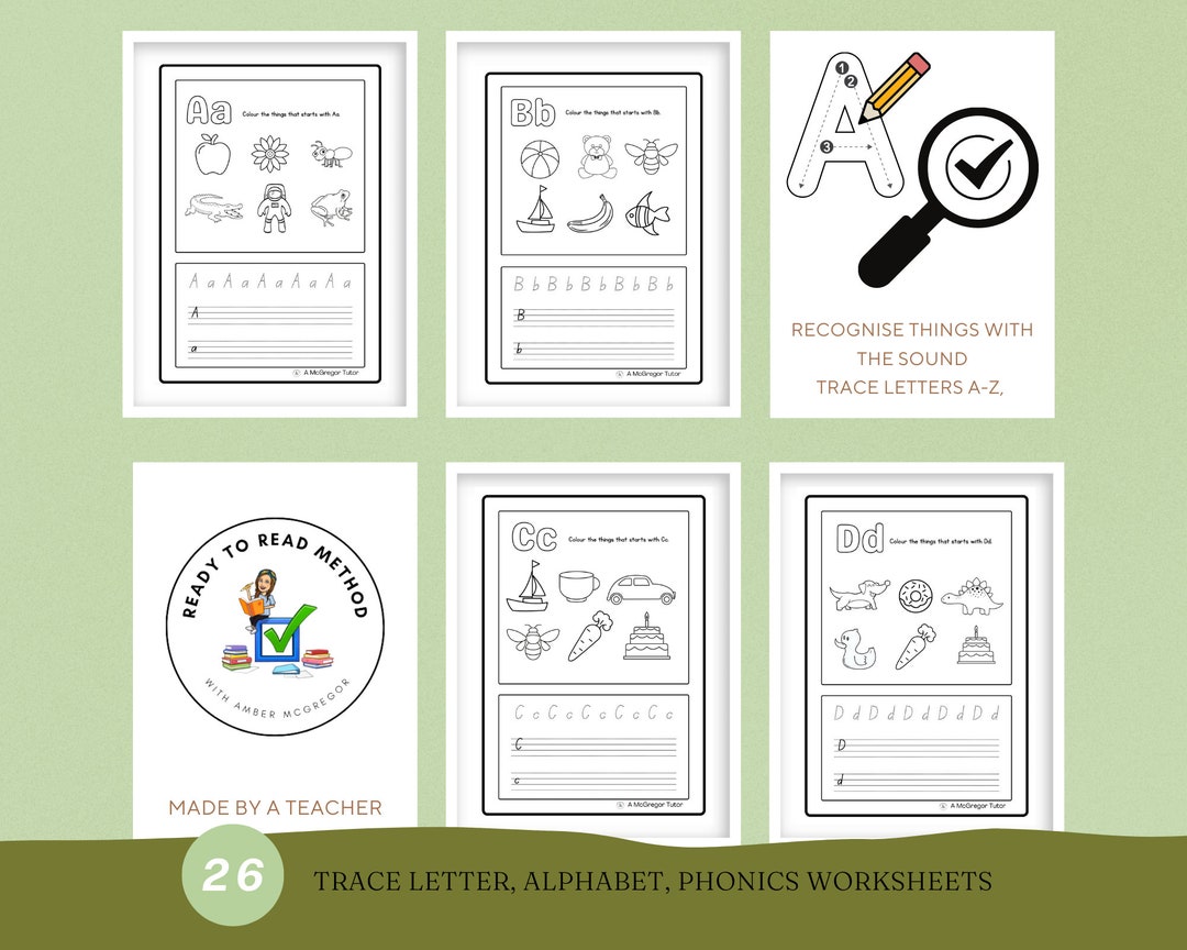26 Printable Alphabet Letter Sounds Worksheets |preschool Phonics ...