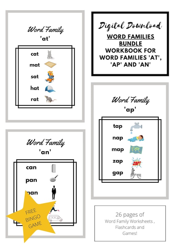 Phonics Diagraph Cards Printable Kindergarten Common Rhyming - Etsy