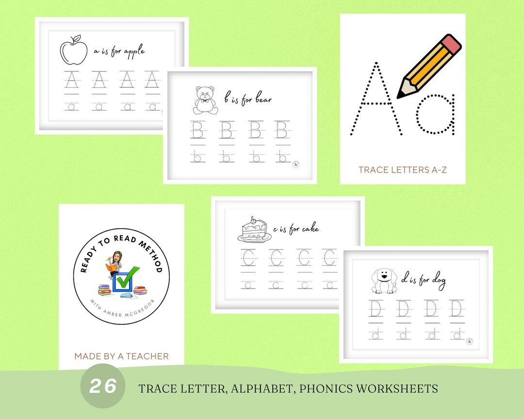 Phonics Tracing Letter Worksheets - 26 Pages, Tracing Alphabet ...
