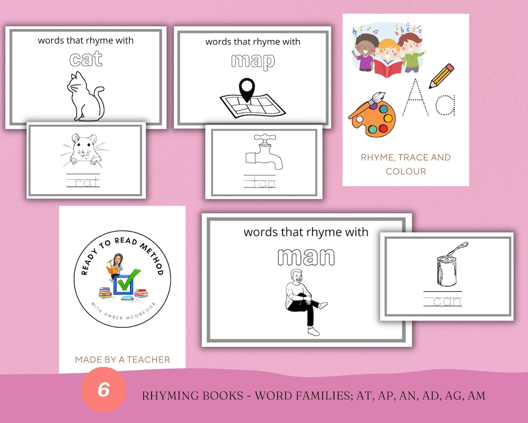 Rhyming Words & Pictures 'short A' Sound; At, Ap, An, Am, Ad ...