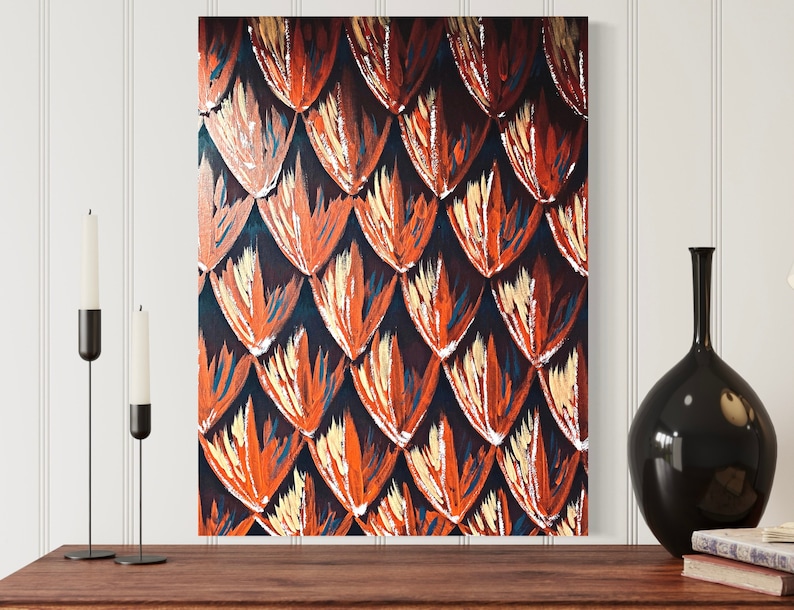 Digital Printable Dragon Scales Artwork - "guardian" - Etsy