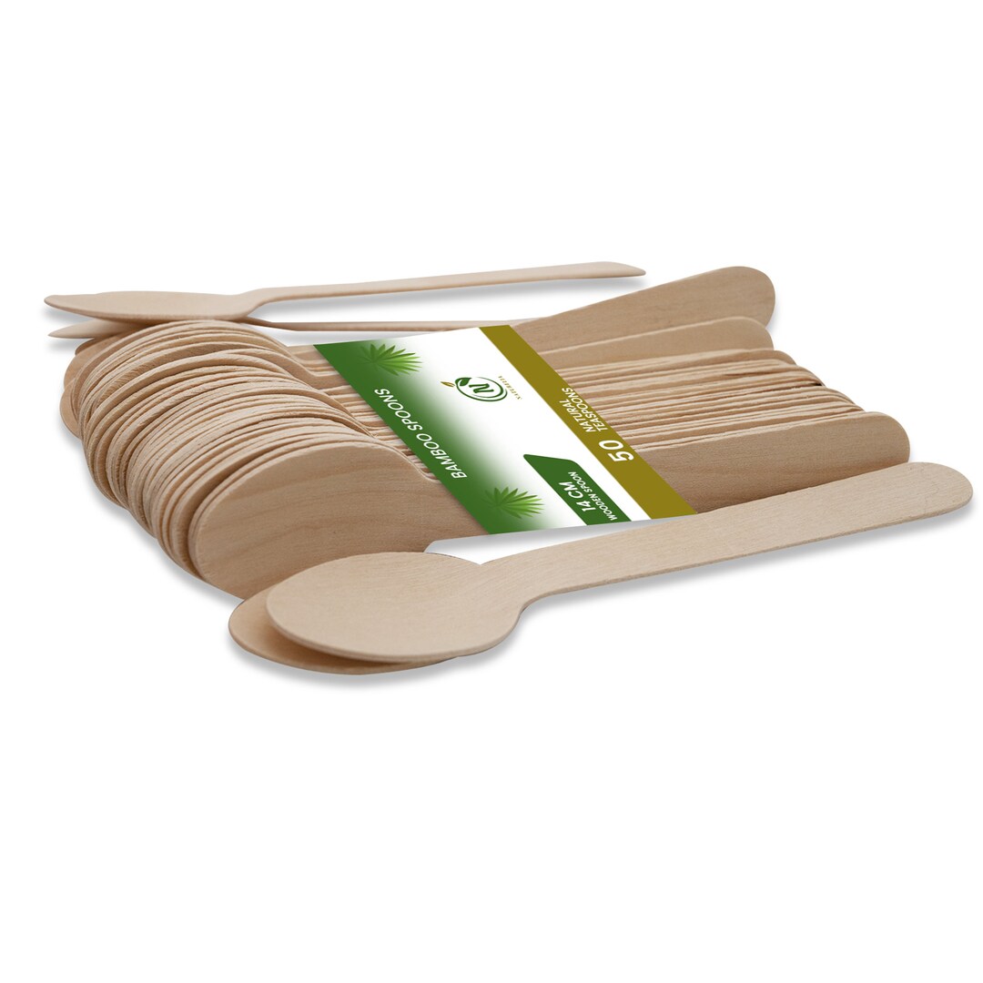 Bamboo Spoons | 14 Cm Disposable Wooden Spoon | Biodegradable Eco ...