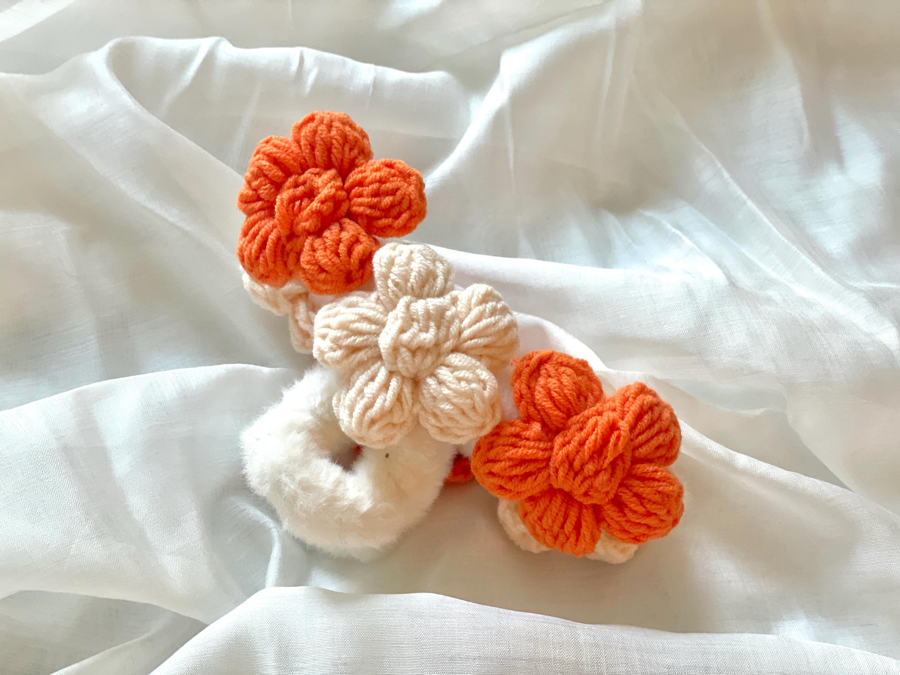 Crochet Floral Hair Claw for Women and Girls 5 Inch Multi-color Hair ...