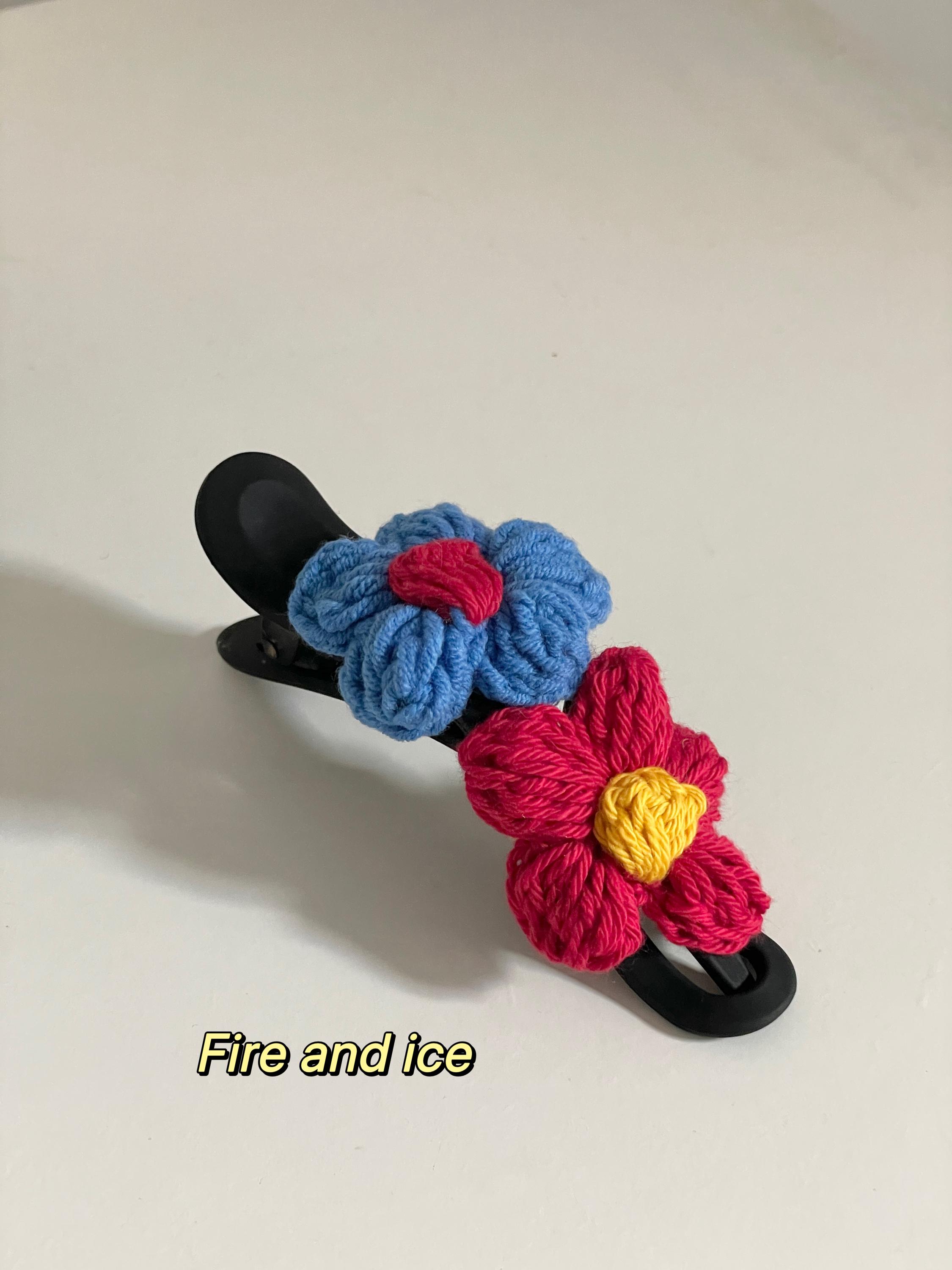 Crochet Floral Hair Claw | Two Sizes Multi-color Hair Clips - Etsy