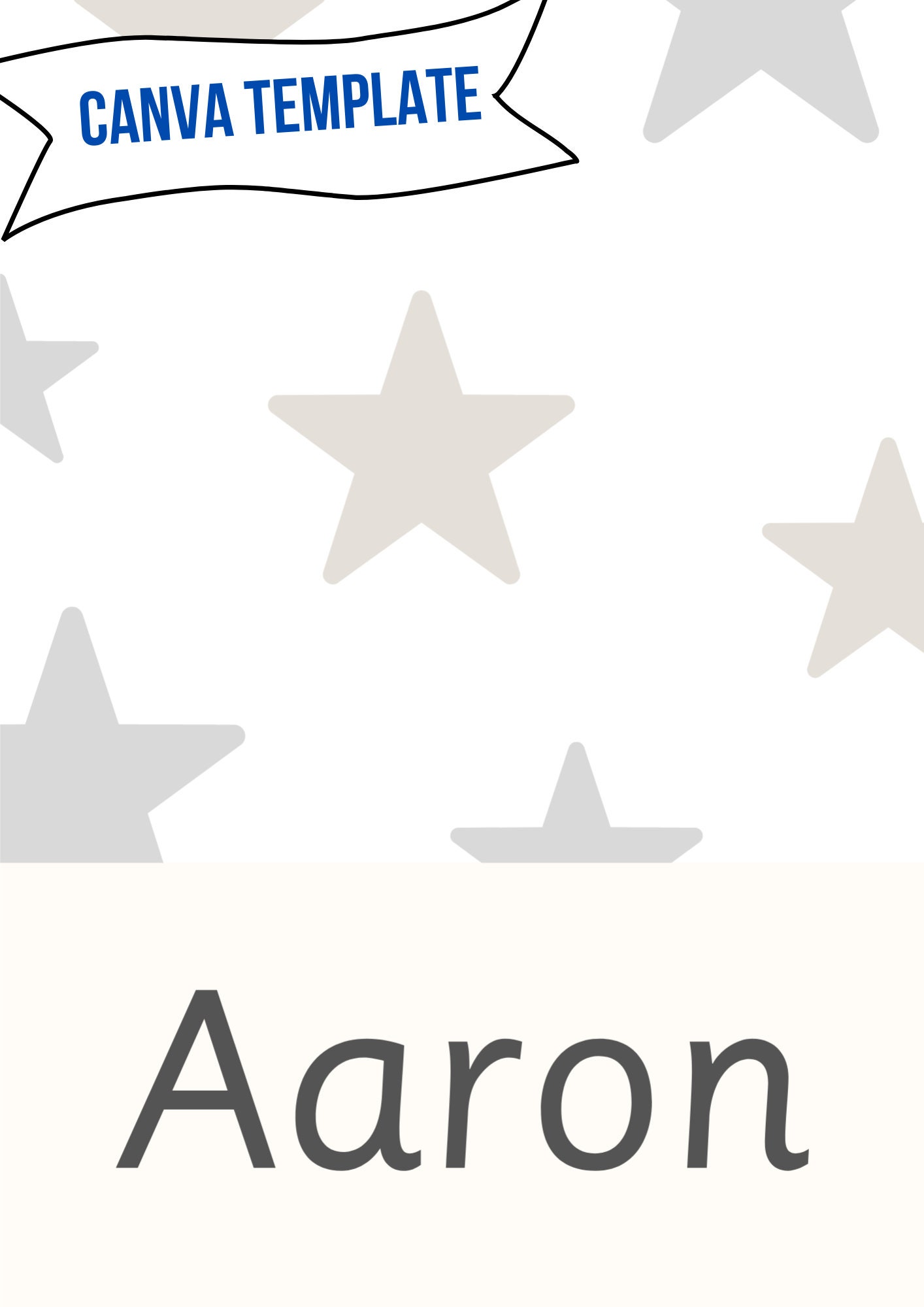 Editable Star Canva Template - Muted, Kids Decor, Teacher Classroom ...