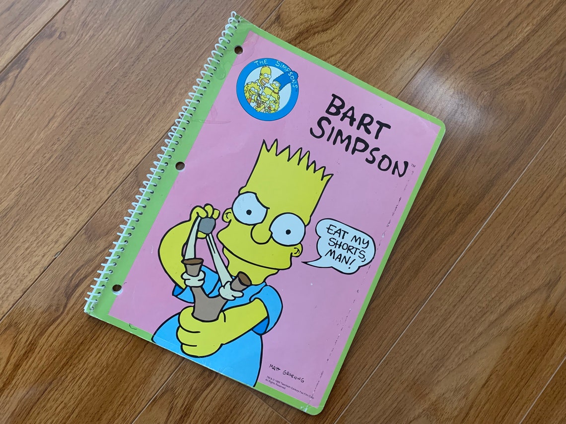 1989 Vintage Bart Simpson Notebook - Etsy