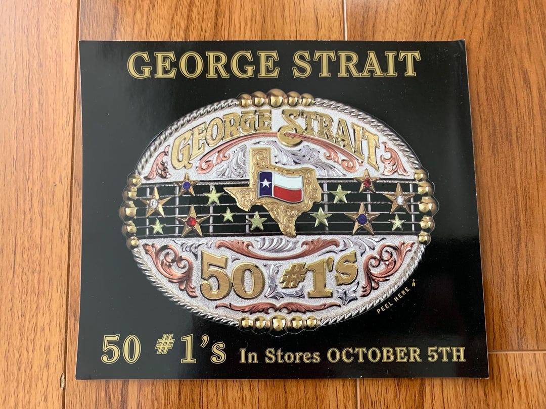 Vintage George Strait Promotional Sticker 50 Number Ones Wrangler Jeans ...