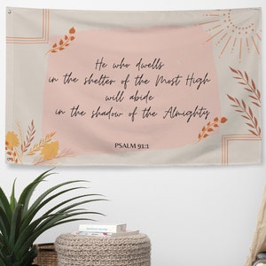 Psalm Bible Verse Banner, Aesthetic Christian Wall Art, Minimalist ...