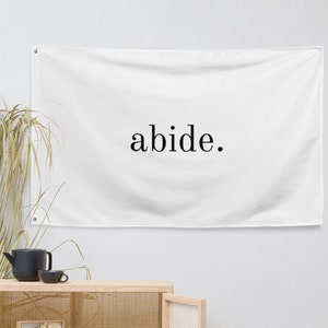Abide Wall Sign, Inspirational Banner, Minimalist Christian Wall Decor ...