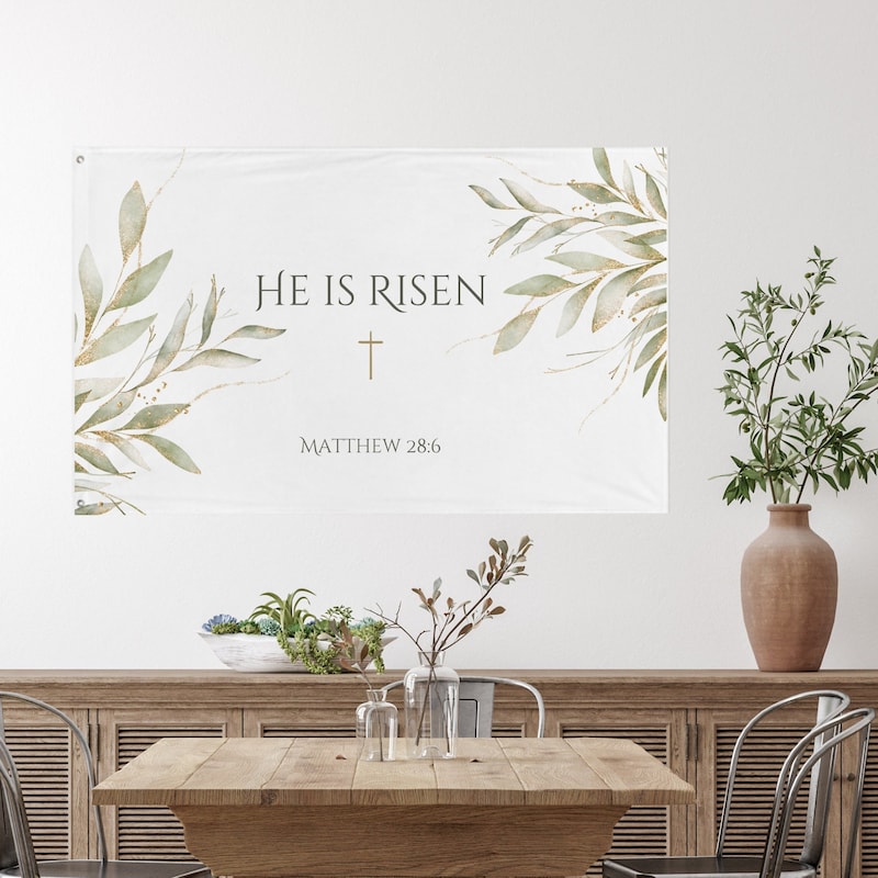 He is Risen Banner - Etsy