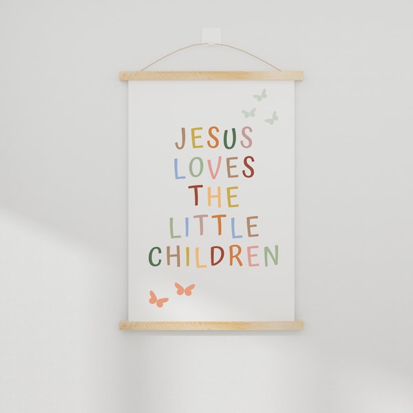 Jesus Loves the Children Poster - Etsy