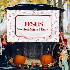 Christian Happy Halloween Trunk or Treat Backdrop Banner Sign Car SUV ...
