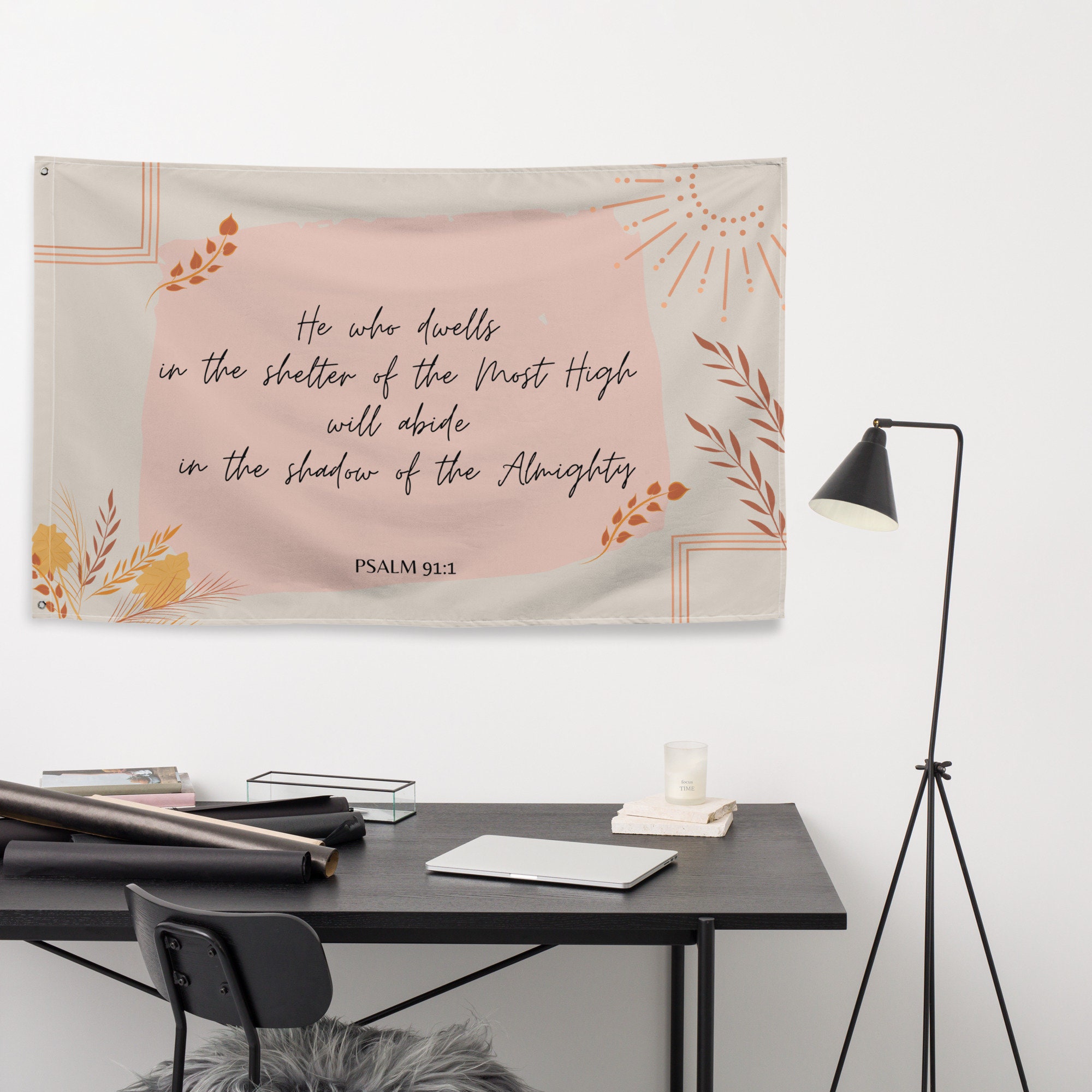 Scripture Banner, Bible Verse Home Decor, Christian Tapestry, Apartment ...