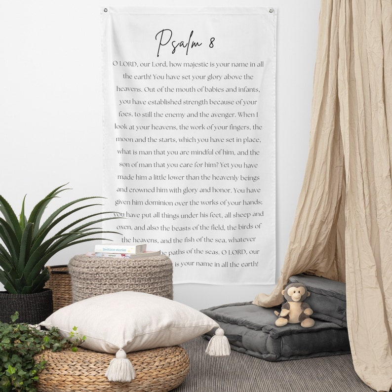 Psalm 8 Banner Christian Bible Verse Wall Decor Christian - Etsy