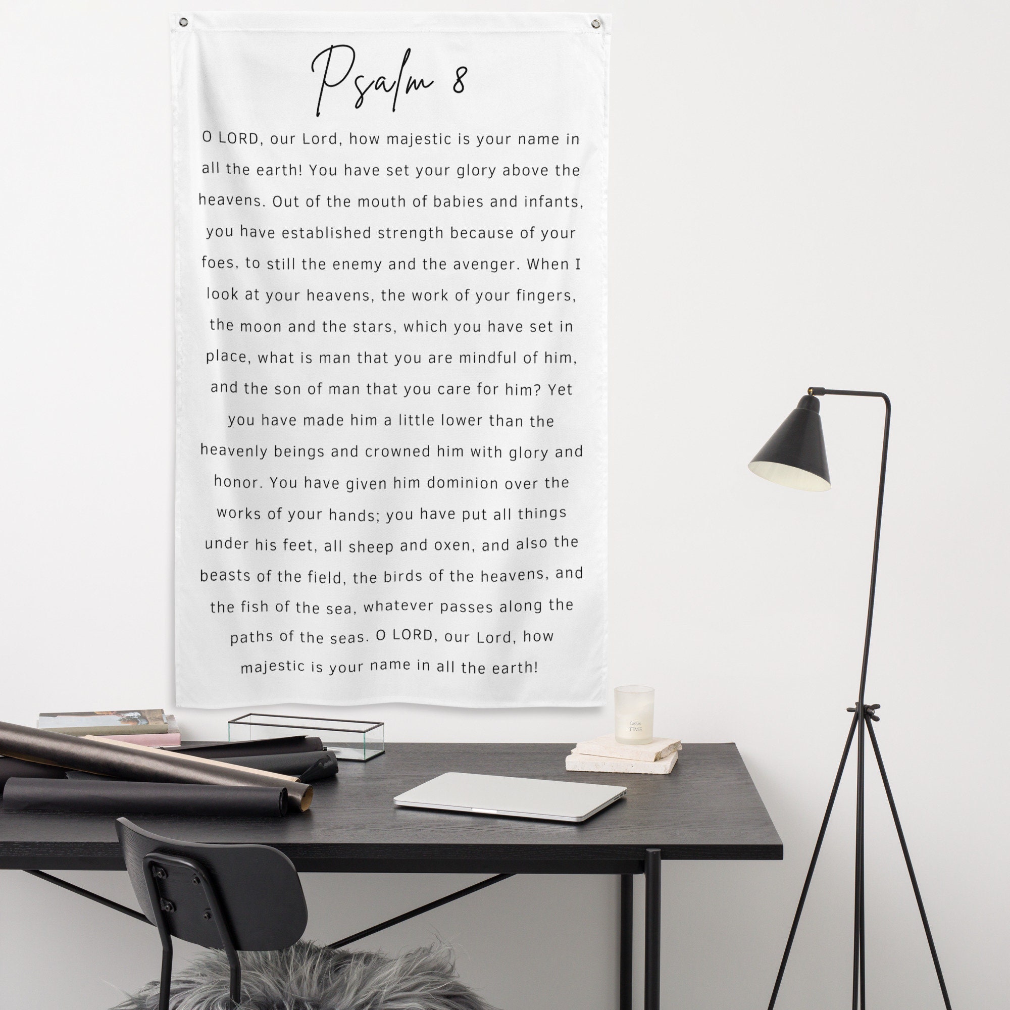 Psalm 8 Banner, Christian Bible Verse Wall Decor, Christian Banner ...