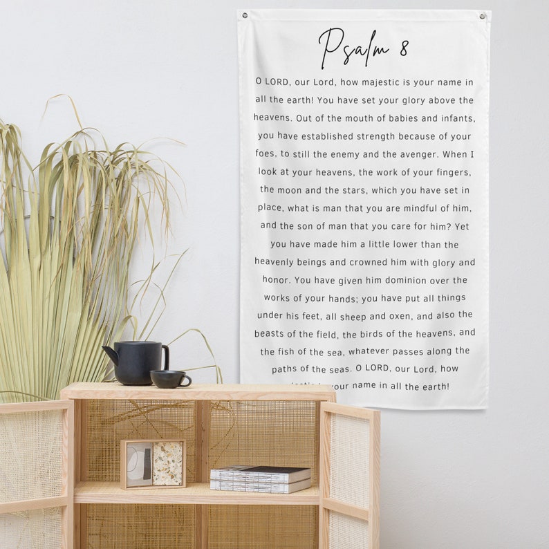 Psalm 8 Banner, Christian Bible Verse Wall Decor, Christian Banner ...