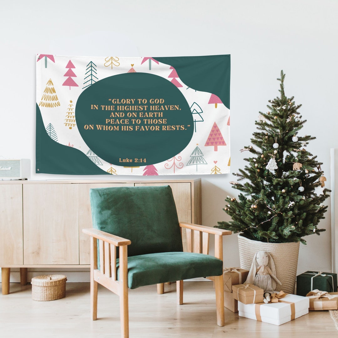 Christian Christmas Bible Verse Tapestry Wall Hanging, Religious ...