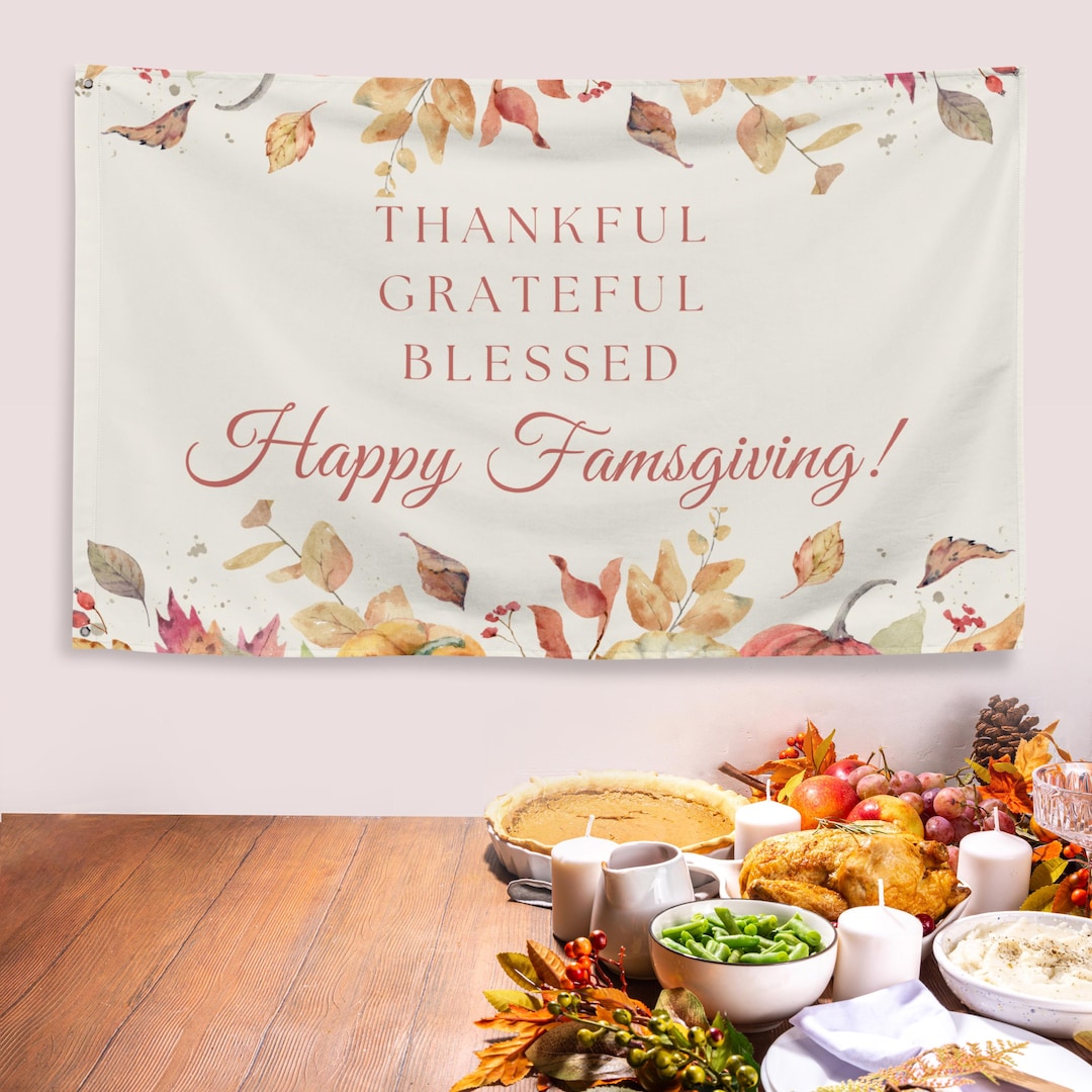 Thankful Grateful Blessed Happy Friendsgiving Wall Decor Hanging ...