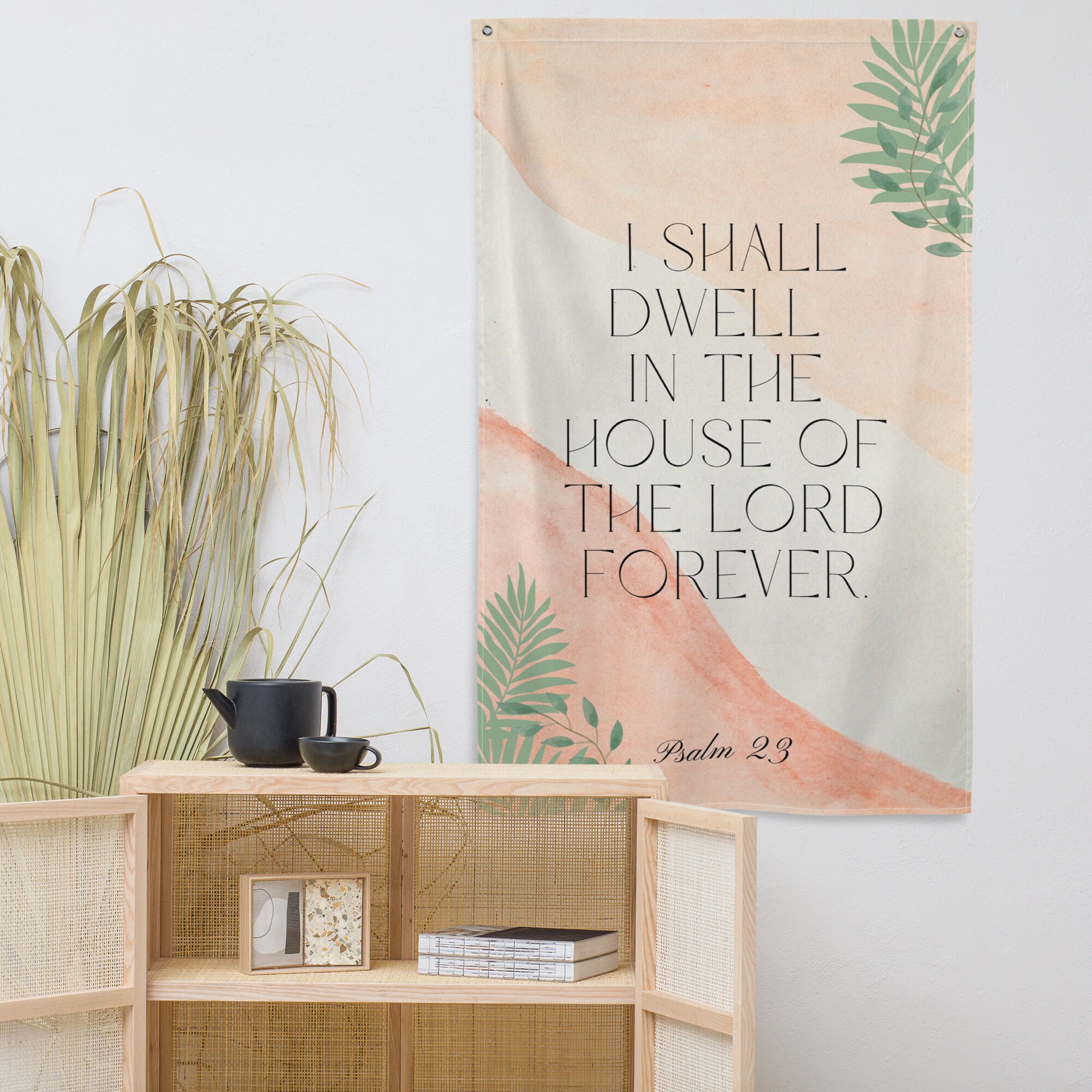 Psalm 23 Wall Art, Bible Verse Banner, Scripture Tapestry, Boho Bible ...