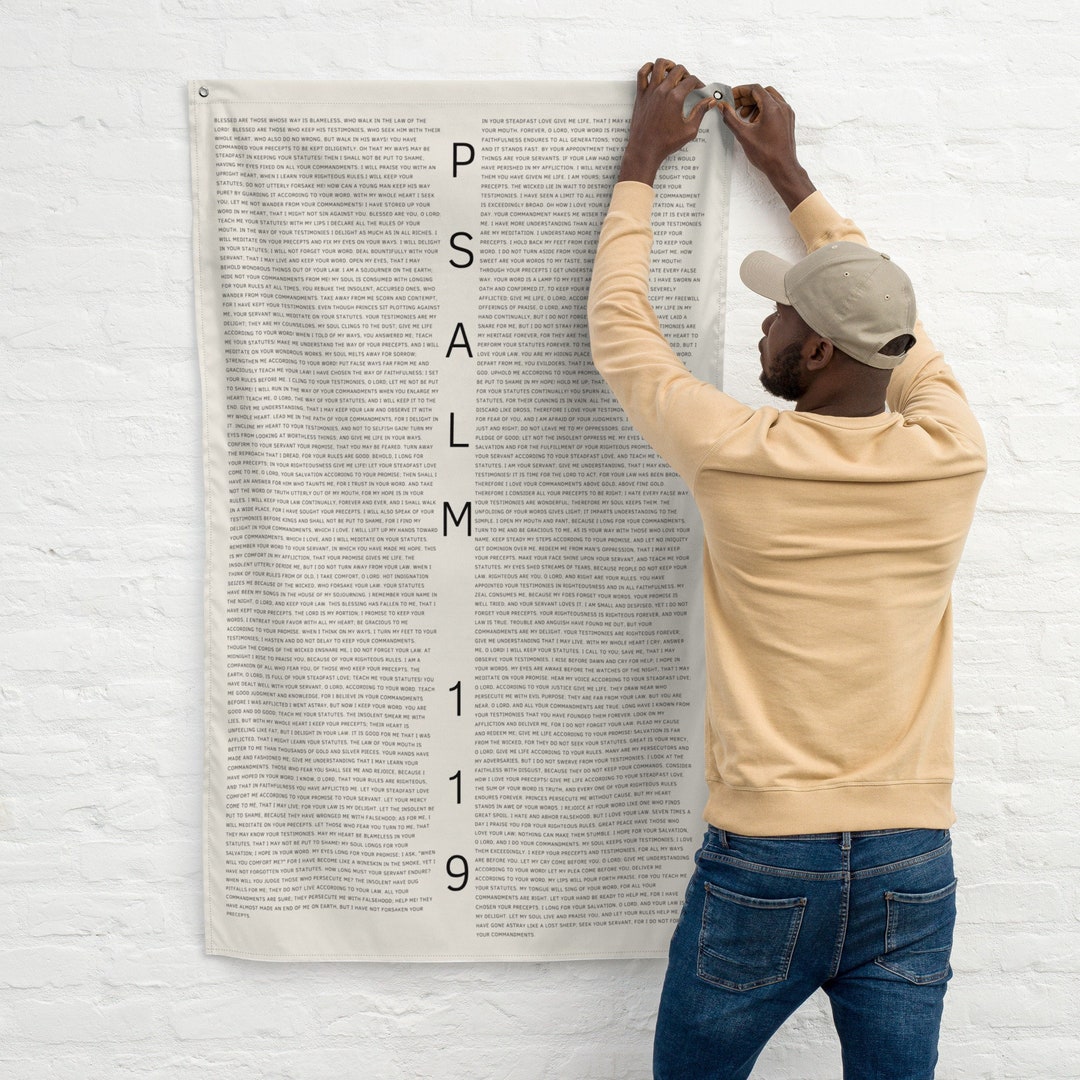 Psalm 119 Bible Verse Tapestry, Scripture Tapestry, Christian Banner ...