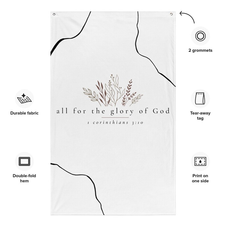 All for the Glory of God Banner, Bible Verse Home Decor Tapestry ...