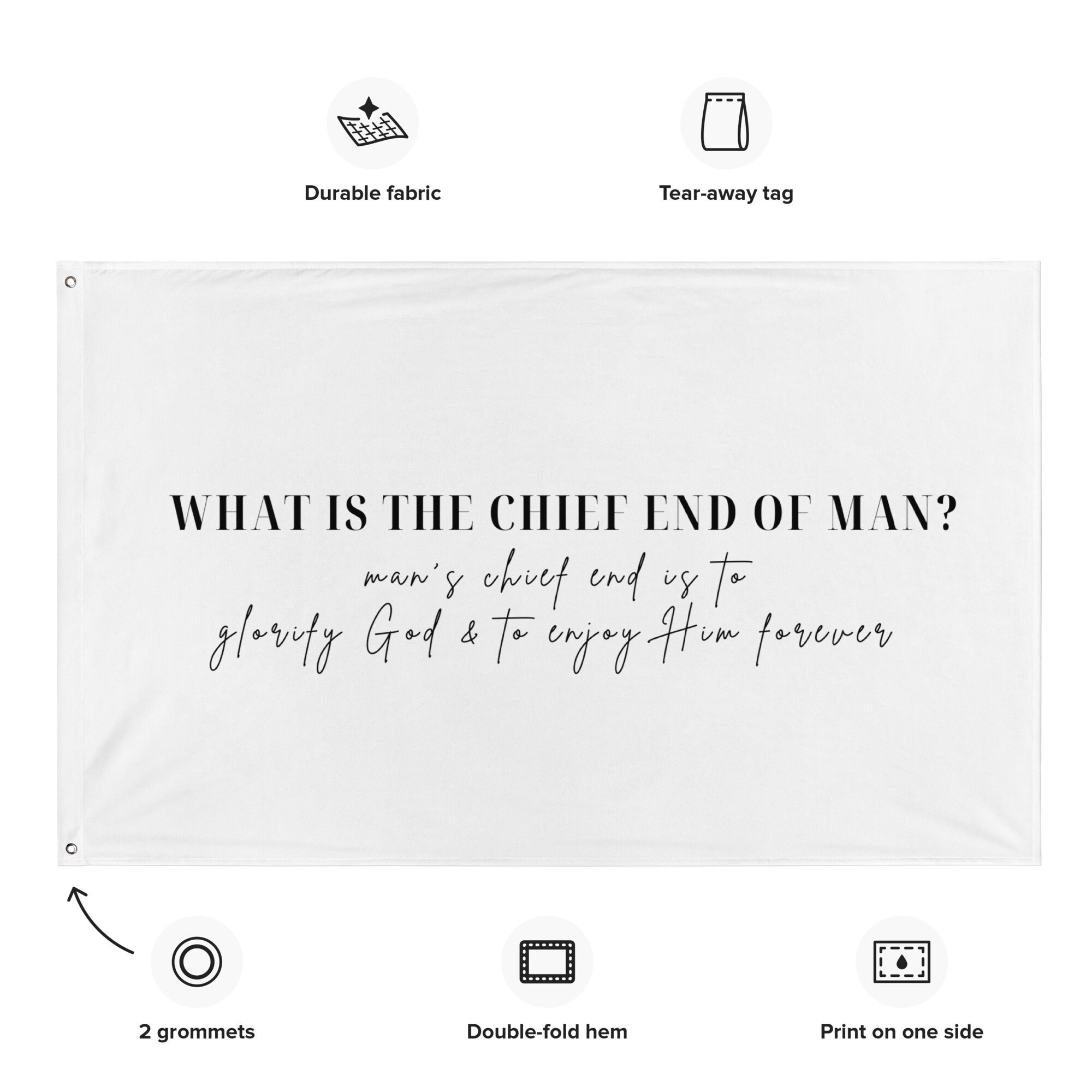 Glorify God Catechism Banner, Chief End of Man Tapestry, Scripture Home ...