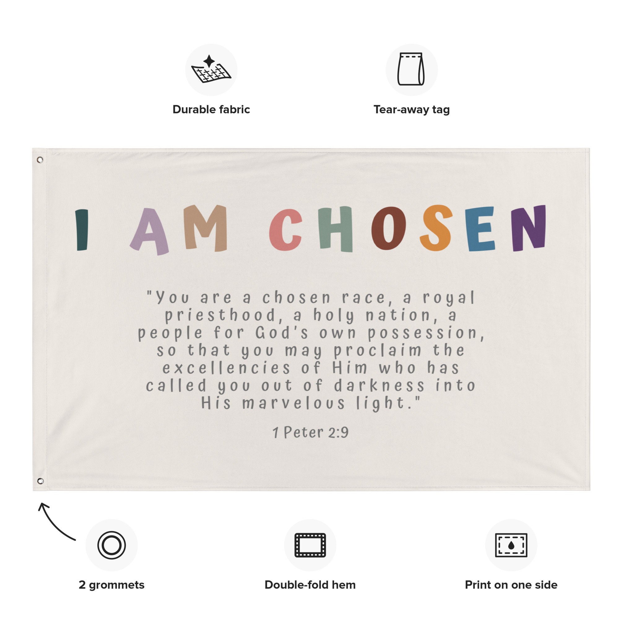 Bible Verse Banner for Kids Room, Playroom Christian Scripture Wall ...