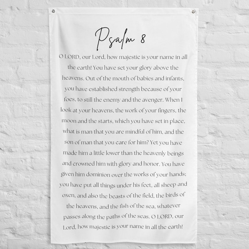 Psalm 8 Banner Christian Bible Verse Wall Decor Christian - Etsy