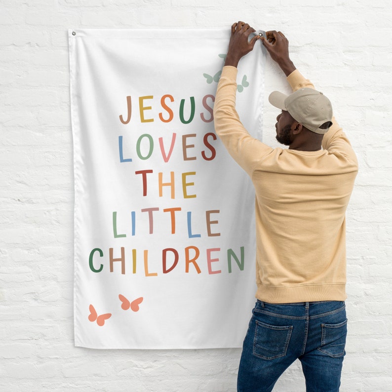 Jesus Loves the Little Children Bible Verse Tapestry - Etsy